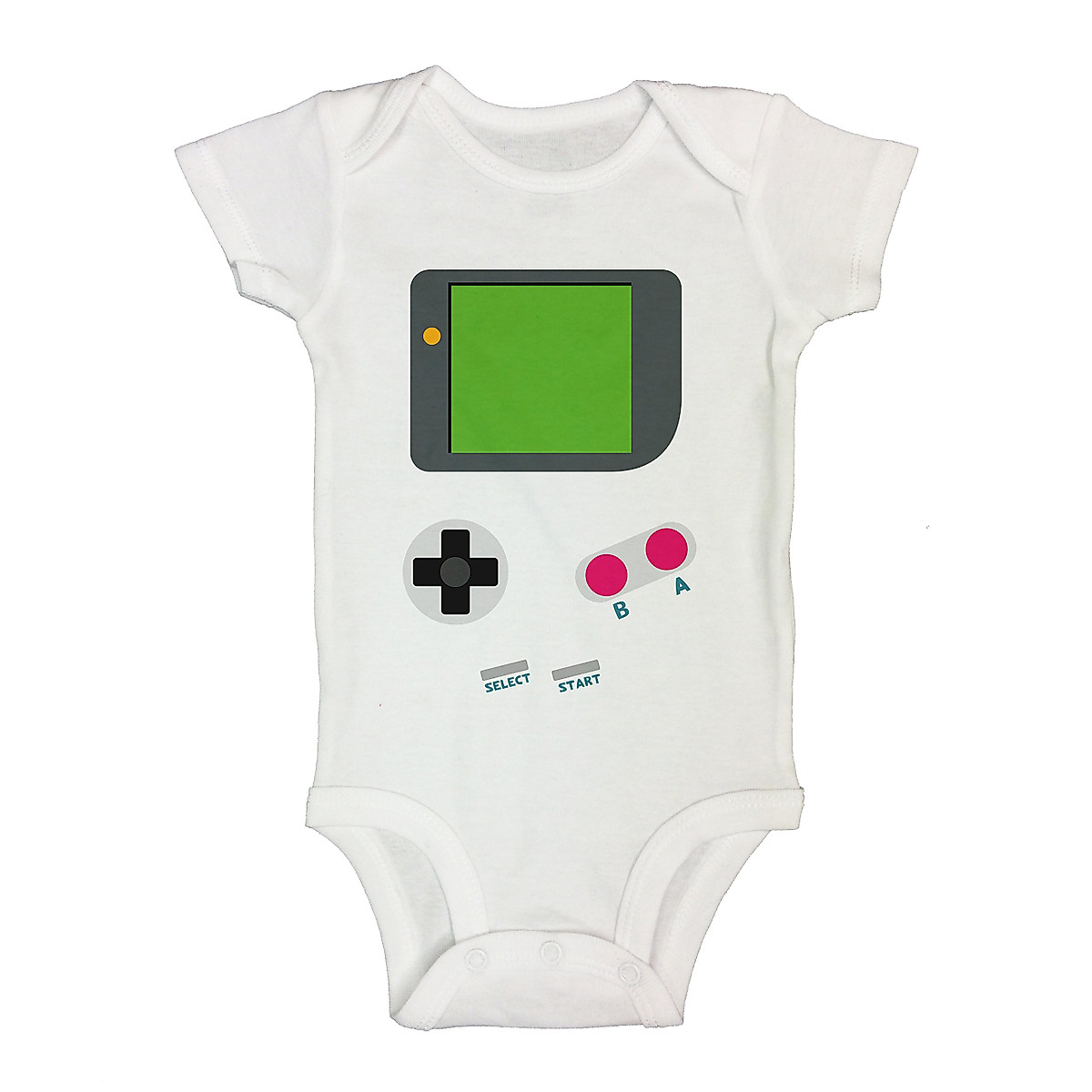 Little Royaltee Shirts Cute Baby Onesie Vintage Gameboy Funny Shirts Bodysuits (Long Sleeve_3-6 Months, White)