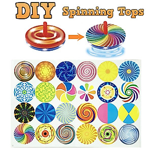 24 PCS Light Up Mini Spinning Tops LED Hand Spinners Toys with Colorful DIY Stickers Design Your Own - Novelty Bulk Stocking Stuffers Party Favors
