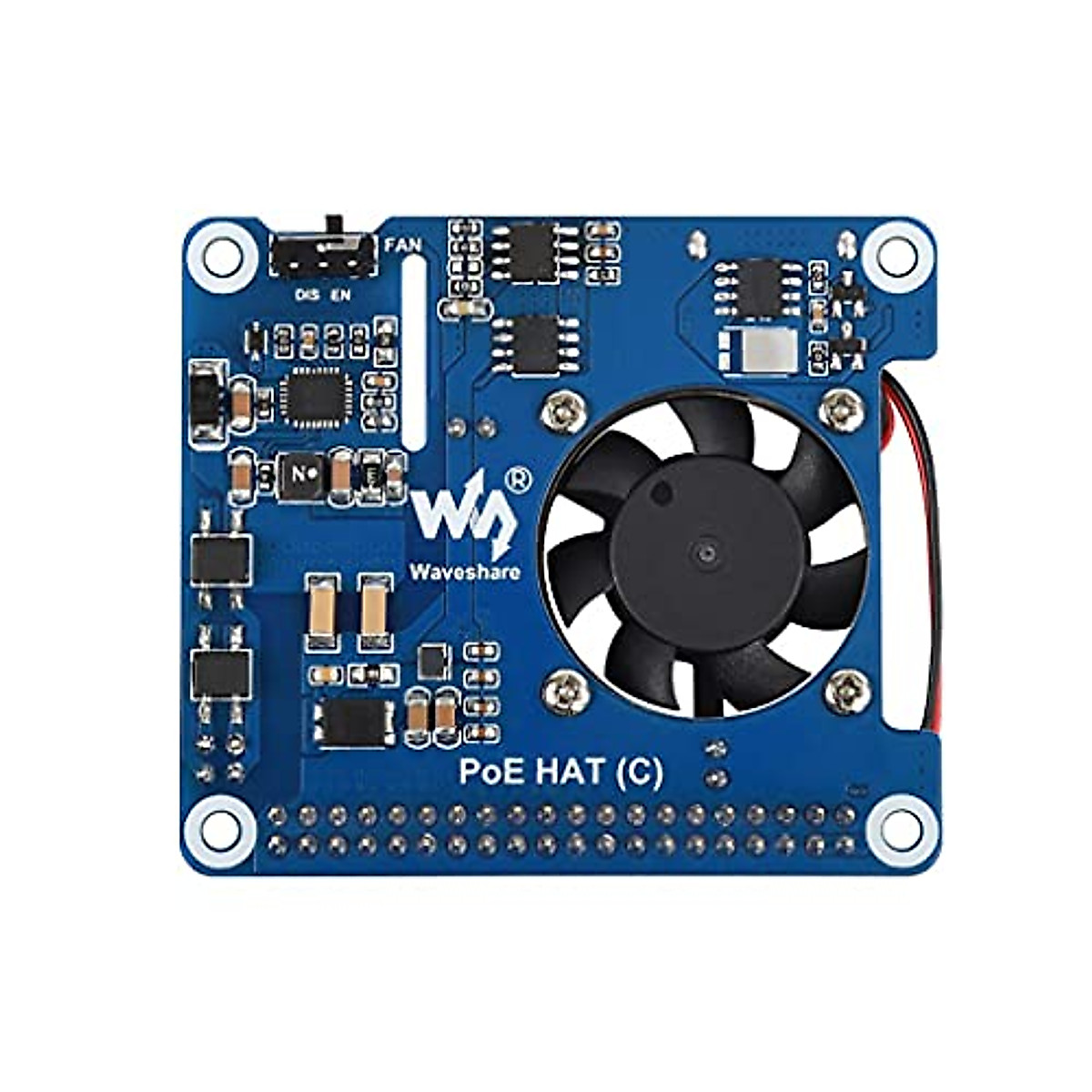 Waveshare Power Over Ethernet Hat (Type C) for Raspberry Pi 3B+/4B 802.3af/at Power-Sourcing Equipment Required