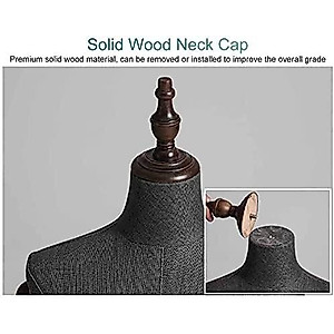 Tailors Dummy Mannequins Female Mannequin Dress Form Torso Female Mannequin Countertop Clothing Display, Black Dressmakers Fashion Students Mannequin Display Bust with Wood Stand Dressform Mannequin