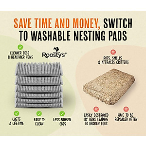 Roosty's Chicken Nesting Box Pads Gray x6 | Washable Plastic Nesting Box Liners | Chicken Bedding for Coop, Nesting Pads, Chicken Laying Boxes, Nesting Pads for Chicken Coop, Chicken Nesting Box Pads