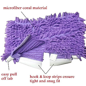 Turbokey 3 Pack Shark Steam Pocket Mops,Household Washable Microfiber Mop Pads Cleaning Pads Replacement for S3500 Series, S3501, S3601, S3550, S3901, S3801, SE450 (Purple,ZCM3)