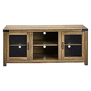 ROCKPOINT 58inch TV Stand Entertaiment Media Console Center Industrial Style Door, Dark Oak