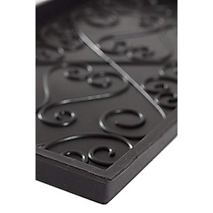 Anji Mountain Heavy Duty Waterproof Rubber Shoe Storage Mat Organizer/Boot Storage Tray Multi Use for Entryway with Coir, Tan Insert, Fits 4 Pair (46.5" Wide)