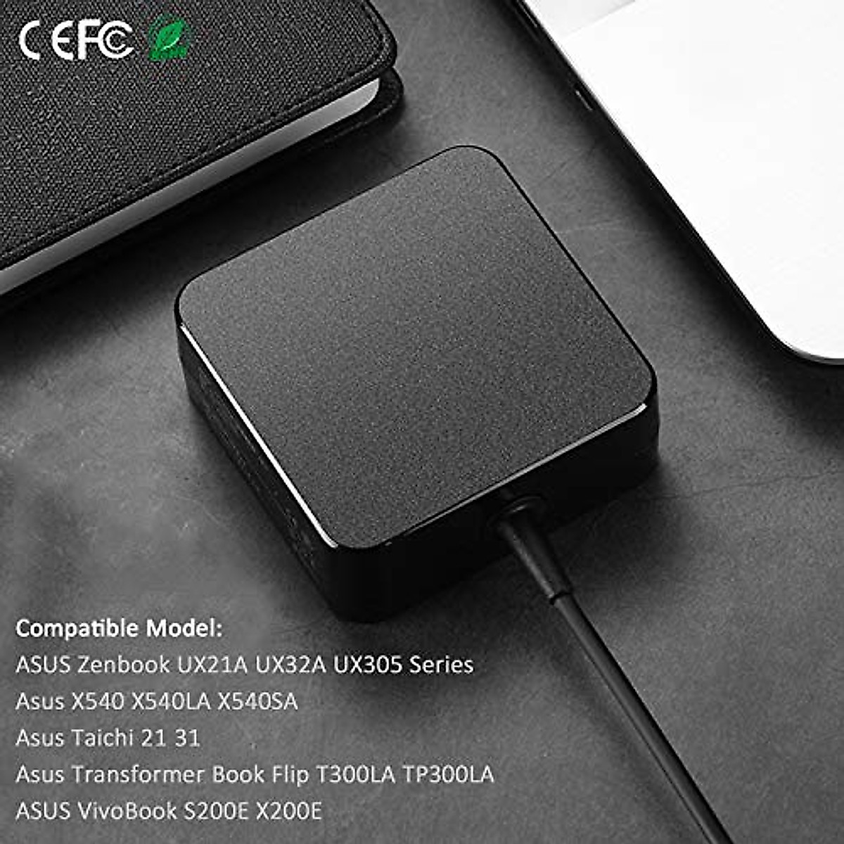 45W Laptop Charger for Asus Vivobook 15 S15 14 17 E203M X553M X540S X540L X541N X556U F512D Notebook Power Cord Supply - 4.0 x 1.35 mm