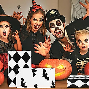 AnyDesign 12 Sheet Halloween Wrapping Paper Black White Ghost Pumpkin Cobweb Packaging Paper Folded Flat DIY Art Craft Paper for Halloween Birthday Party Baby Shower Birthday Wrap, 19.7 x 27.6 Inch