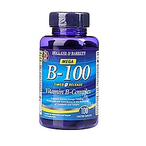 Holland & Barrett Time Release B 100 Vitamin B Complex 100 Caplets 100mg
