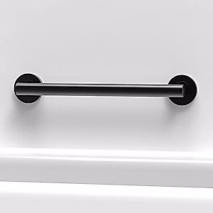 AmeriLuck 16 inches Stainless Steel Designer Grab Bar for Bath Safety, Collection Glacier, ADA Compliant 500lbs Loading Capacity, Matte Black