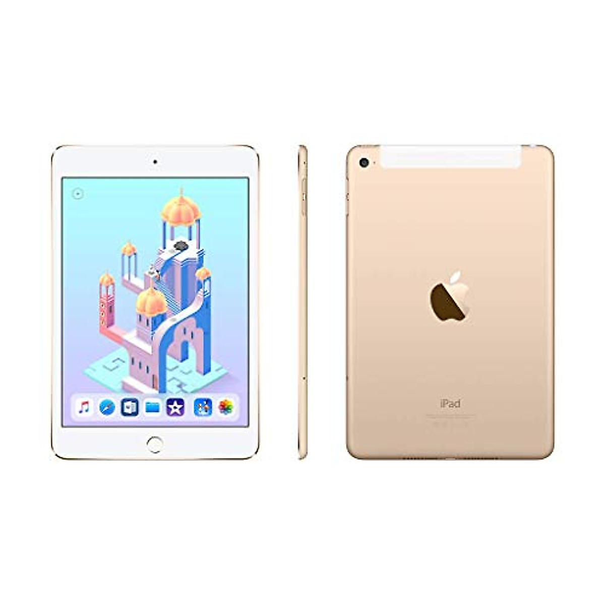 Apple iPad Mini 4 (128GB, Wi-Fi + Cellular, Gold) (Renewed)
