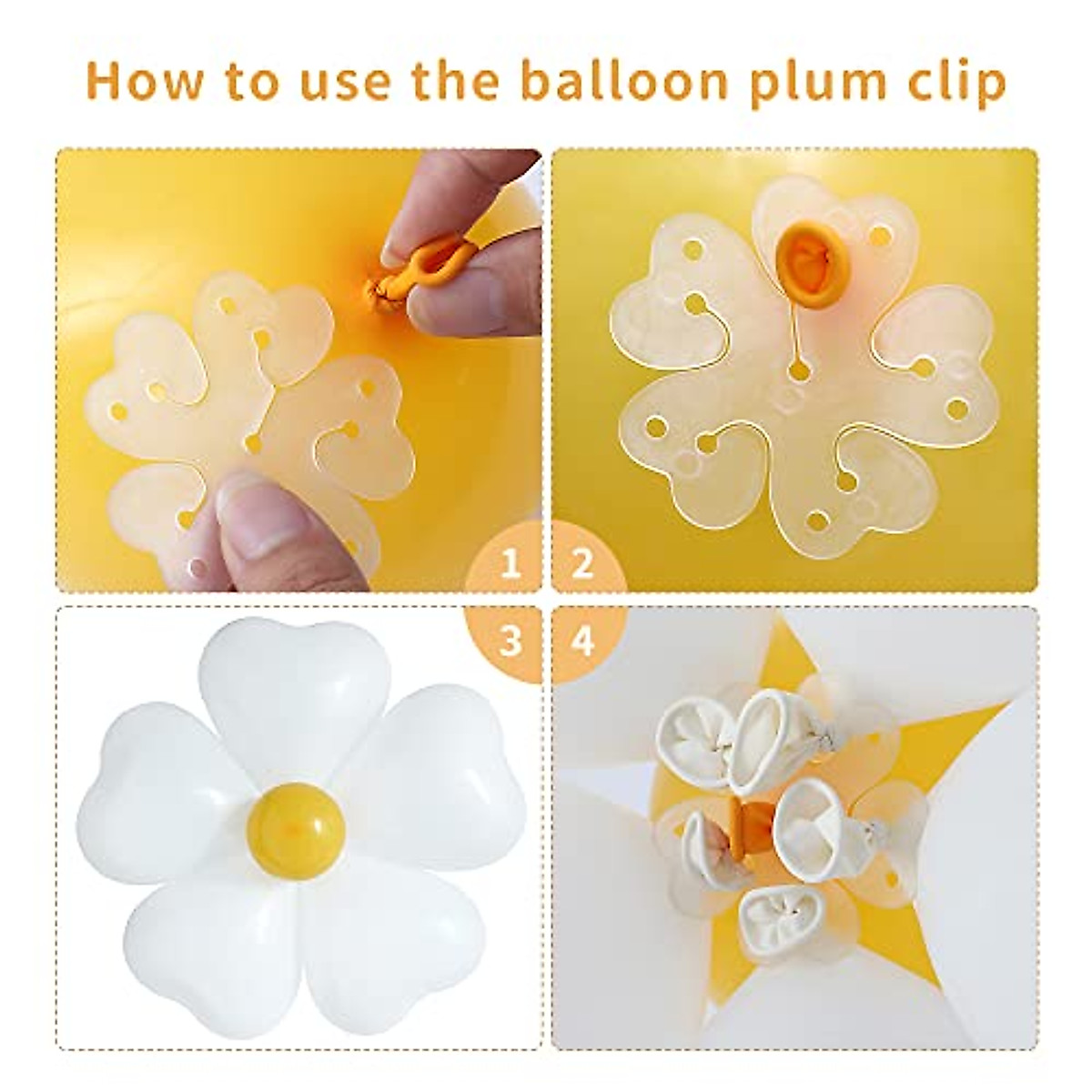 155Pcs Daisy Balloon Arch Garland Kit Macaron Pink Yellow Orange White Heart Balloons with Plum Clip Daisy Shaped Flower for Two Groovy Party Decor Daisy Theme Wedding Birthday Baby Shower