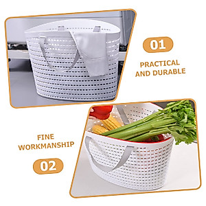 2pcs Plastic Laundry Basket Shopping Tote Bag Plastic Hanger Chicken Egg Basket Picnic Basket Bath Basket Laundry Basket Plastic Clothes Holder Sundries Organizer Hollow-out Basket