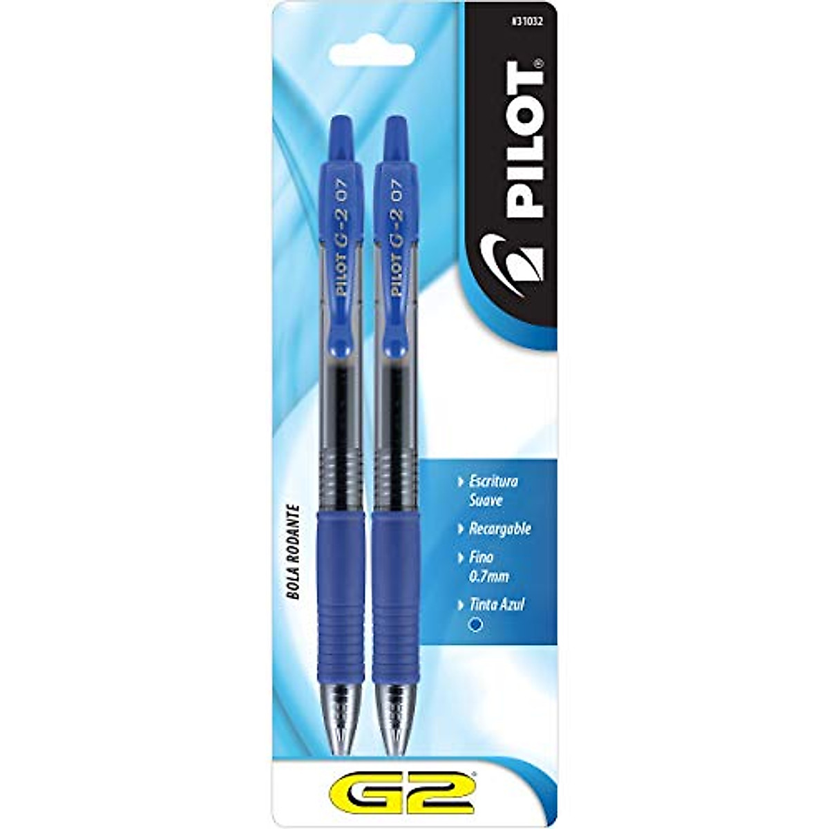 Pilot, G2 Premium Gel Roller Pens, Fine Point 0.7 mm, Blue, Pack of 2