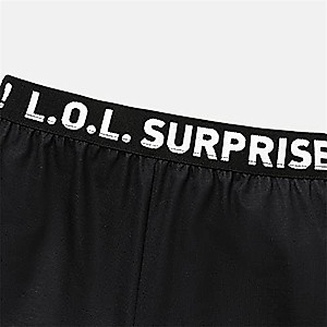 L.O.L. Surprise! Girls Clothes Set Character Print Short Sleeve Tee Top and Shorts Girl Clothes Black 8-9 Years