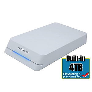 Avoluxion HDDGear Pro 4TB 7200RPM USB 3.0 External Gaming Hard Drive (White) (for PS5, Pre-formatted) - 2 Year Warranty