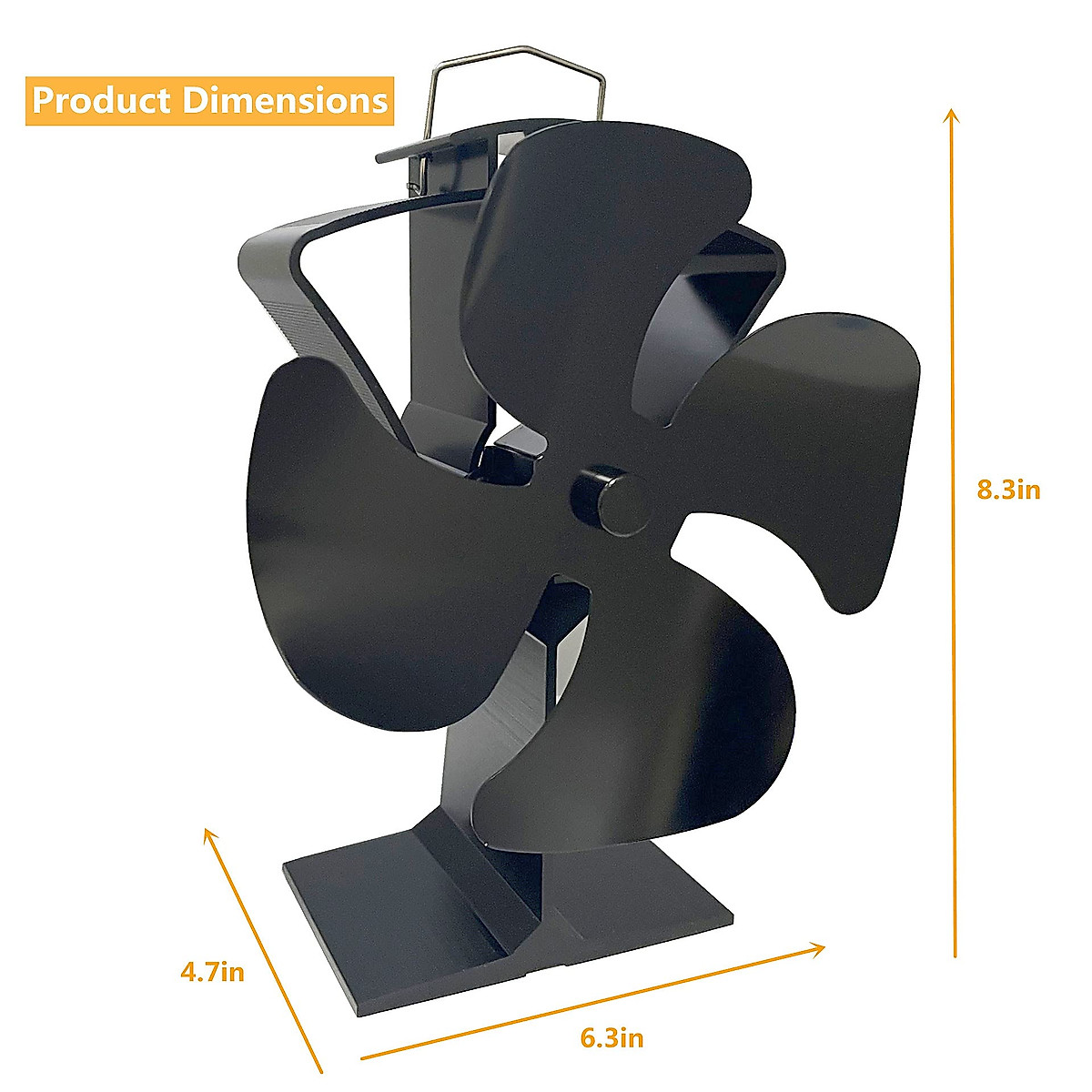 OMANSHY 4 Blades Wood Stove Fan Heat Powered Fans Fireplace fans Eco Fans for Wood Burning/Log Burner Fireplace