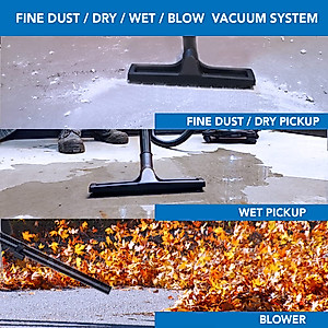 BIDZ 8 Gallons, Powerful 6 Peak HP Motor, 65'' Water Lift Suction Power, Heavy-Duty Stainless Steel Semi- Commercial Shop Vacuum System