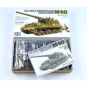 Tamiya Models U.S. Self-Propelled 155Mm Gun M40 1/35 Toy, Beige