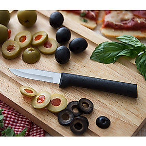 Rada Cutlery Peeling Paring Knife Stainless Steel Resin Made in the USA, 6-1/8 Inches, Black Handle