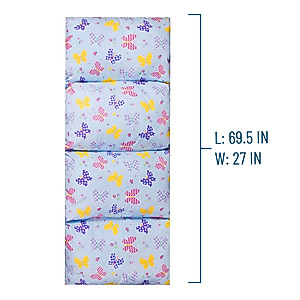 Wildkin Kids Floor Lounger: Ideal for Boys and Girls, Travel-Friendly, Perfect for Sleepovers - Pillow Lounger for Kids, Requires Standard Size Pillows Not Included (Butterfly Garden)