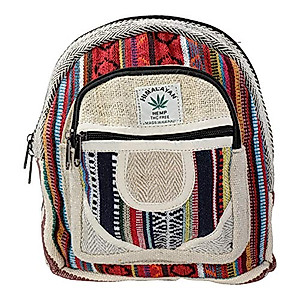 Mini hemp backpack, Cotton and hemp backpack, hippie bag, hobo bag, himalayan bag