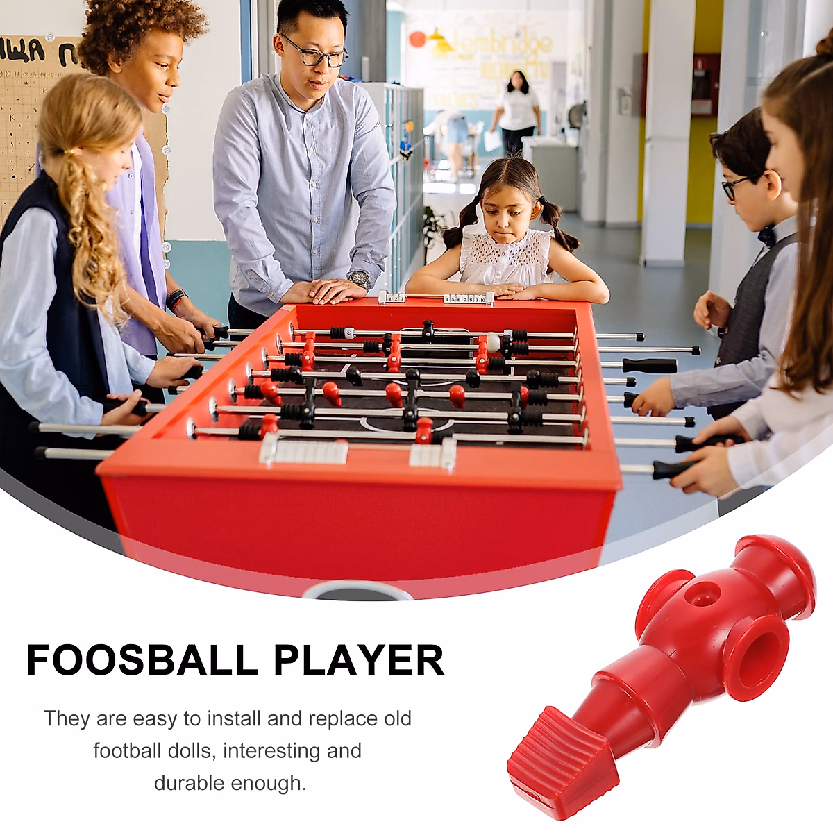 Abaodam Table Foosball Player Replacement Man: 4Pcs Soccer Table Player Foosball Replacement Parts for Dynamo Table Fun Game Toys