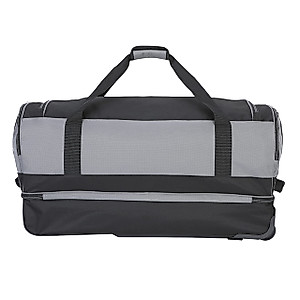 Travelers Club Pinnacle Travel Rolling Duffel Bag, Light Grey, Checked-Large 30-Inch