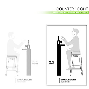 Magshion 30 Inch Barstools 4 Pack Counter Height Metal Bar Stools, Industrial Style Stackable Bartool Backless for Home Bar Counter Balcony Patio Dining Room, Red