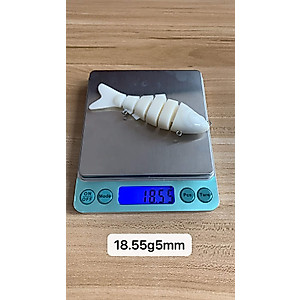 Free Eye 5pcs Unpainted 6 Multi Jointed Swim Bait Fishing ABS Lure Body 101mm 18.55g Blank Lures White 6S