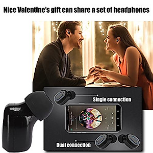 Cuifati TI8S Wireless Bluetooth Earphones, Portable Mini Sports Headsets with Mini Portable Charging Box, Ergonomical Clear Stereo Headphones for Cycling and Running(Black)