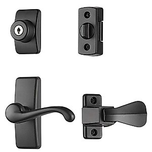 Ideal Security Storm Door Handle Set with Lock (4 Piece Set)