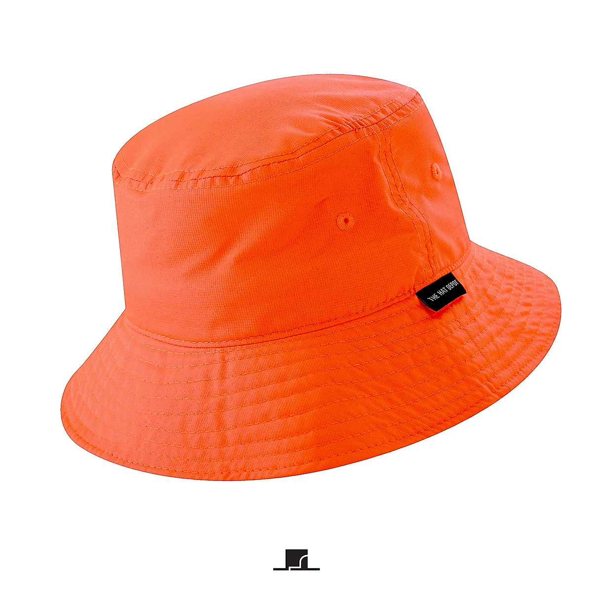 The Hat Depot Denim Cotton & Lightweight, Quick dry Packable Bucket Sun Hat (L/XL, 2. Light - Neon Orange)