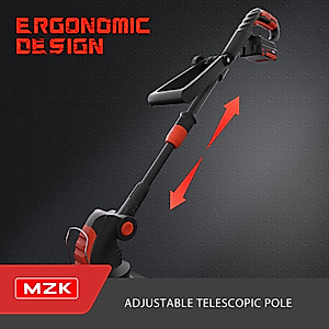 MZK String Trimmer, 20V Cordless Electric 12'' Grass Trimmer with Replacement Spools (4 Pack), Battery Powered Lightweight Weed Grass Trimmer/Edger, 8000 RPM 12-in 5.1lb Battery and Charger Included