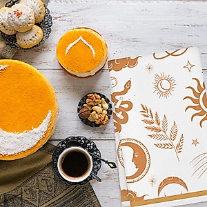 Kinlop 4 Pieces Kitchen Towels Gift Star Mushroom Moon Boho Witchy Cute Dish Towels Ultra Absorbent Drying Cloth Tea Towels Kitchen Hand Towels Farmhouse Soft Dishcloths Coffee Tea Bar Hand Towels