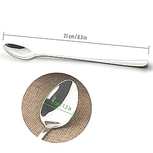 homEdge Stainless Steel Long Handle Spoon, 8.3 Inches Cocktail Stirring Spoons, Coffee Spoon,Set of 12