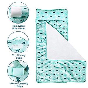 Toddler Nap Mat with Pillow and Blanket 50" x 21" x 1.5", Nap Mat for Boys Girls Super Soft and Cozy, Kids Sleeping Bag for Preschool, Daycare, Toddler Sleeping Bag, Blue