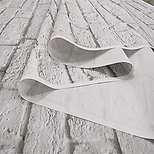 SJOLOON White Brick Wall Backdrop White Brick Photo Backdrop Thin Vinyl Photography Backdrop Background Studio Prop 10931 (8x8FT)