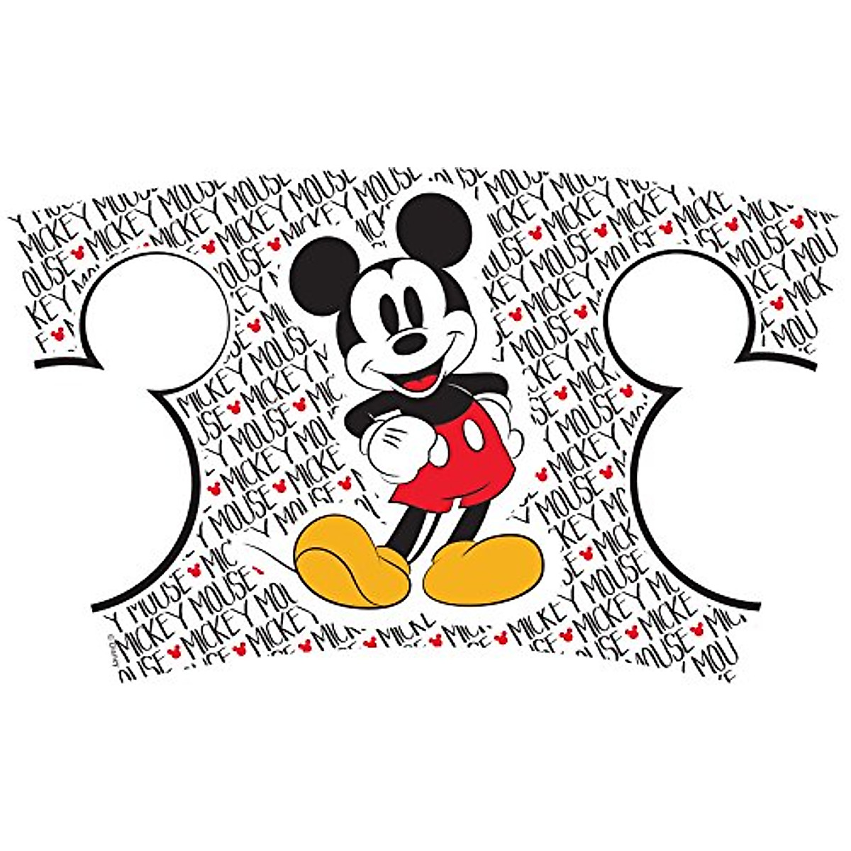 Tervis Disney - Mickey Mouse Name Pattern Tumbler with Wrap and Red Lid 16oz, Clear