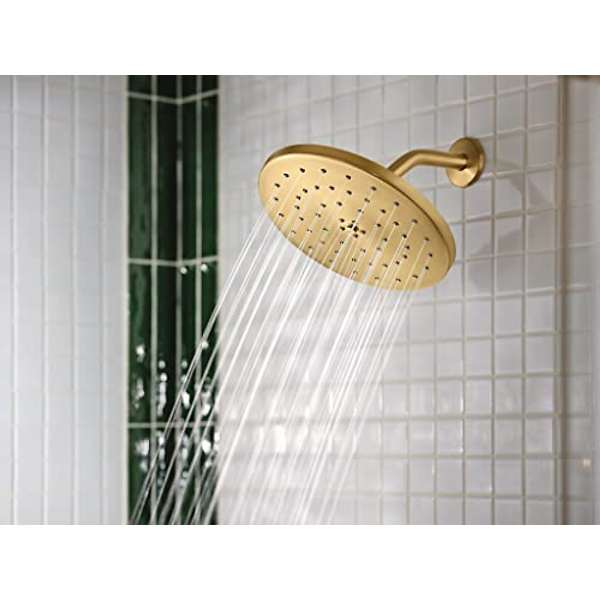 Moen S112BG Waterhill 10-Inch Single Function Showerhead with Immersion Rainshower Technology, Brushed Gold