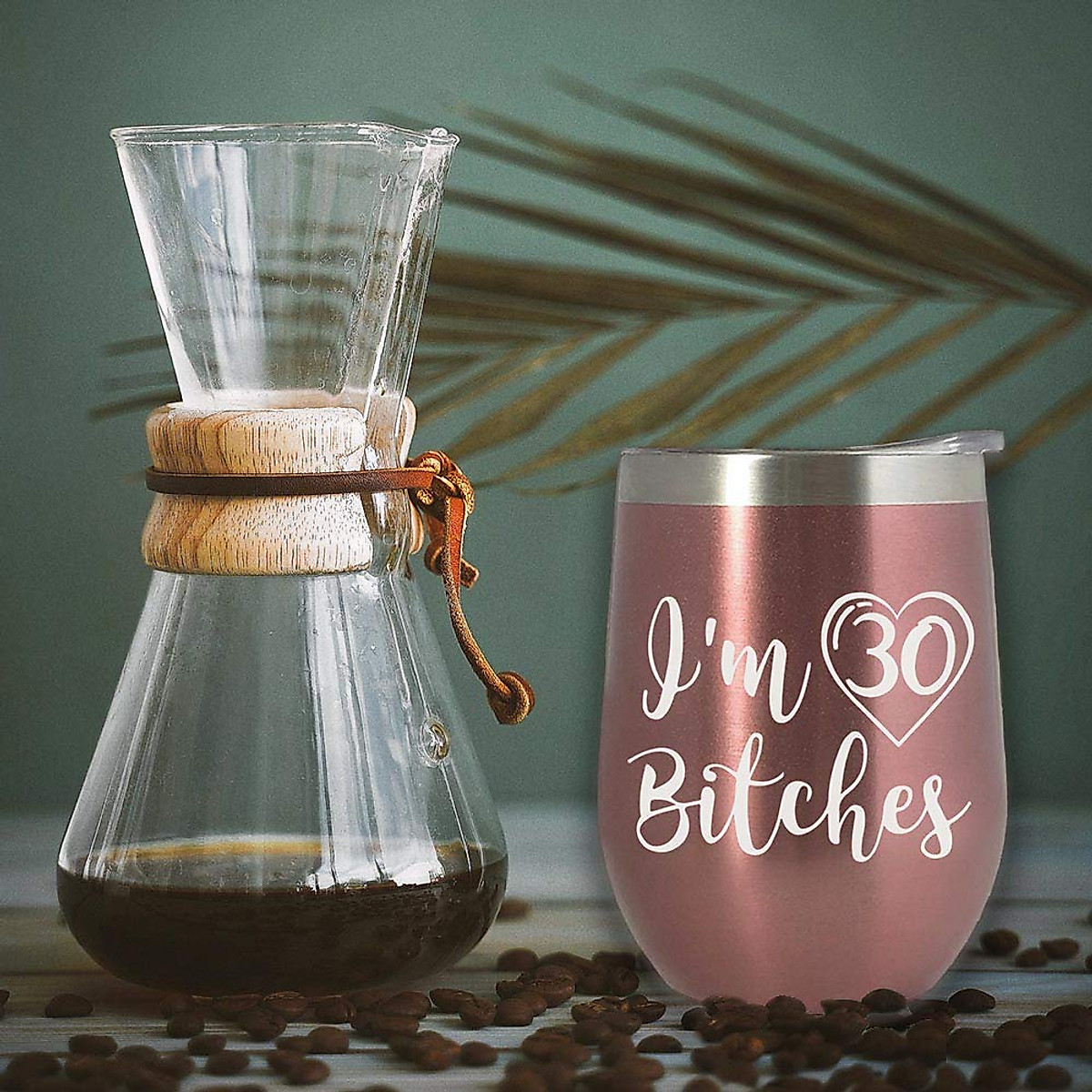 I'm 30 Funny 30th Birthday Gifts for Women/Rose Gold 12 oz Insulated Double Wall Stainless Steel Tumbler/Cup/Mug/Travel Wine Glass w/Lid & Straw/Bday Decorations/Present Ideas for her,Wife,Mom,Sister