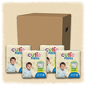 Cuties Boys 2T/3T Refastenable Potty Training Pants, Hypoallergenic with Skin Smart, 104 Count