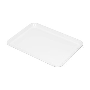 PATIKIL 12x8 Fast Food Tray, Plastic Reusable Recyclable Multi-Purpose Rectangle Serving Tray for Restaurant Home Kitchen, White