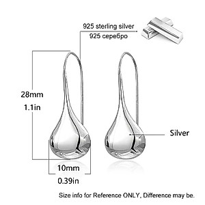 925 Sterling Silver Ear Needle With Teardrop & Waterdrop Earrings (Silver Waterdrop)