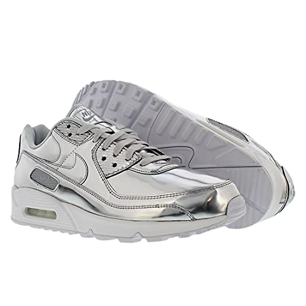 Nike Womens Air Max 90 WMNS CQ6639 001 Metallic Pack - Silver - Size 7W