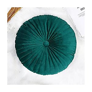 Baiyuruodie Round Throw Pillow, Velvet Material, for Sofa Living Room Decoration (38cm, Green)