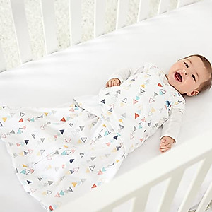 HALO Sleepsack 3-Way Adjustable Baby Swaddle, 100% Cotton - Neutral Triangles, Newborn