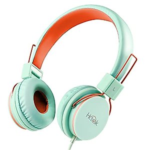 HOTCOK H37 Kids Headphones for Girls Boys Foldable Adjustable On Ear Headphones 3.5mm Jack Wired Cord for School,Home,Airplane,Car