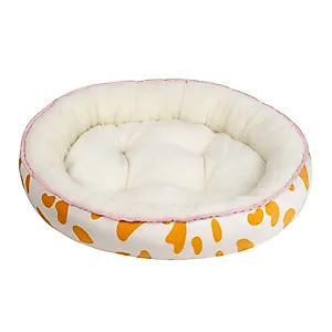 Durable Comfortable Natural Cat Dog Beds for Pet,Lovely Bear Paw Shape Dog Cats Pet Cushion Bed Warm Plush Soft Nests Kennel - Coffee S