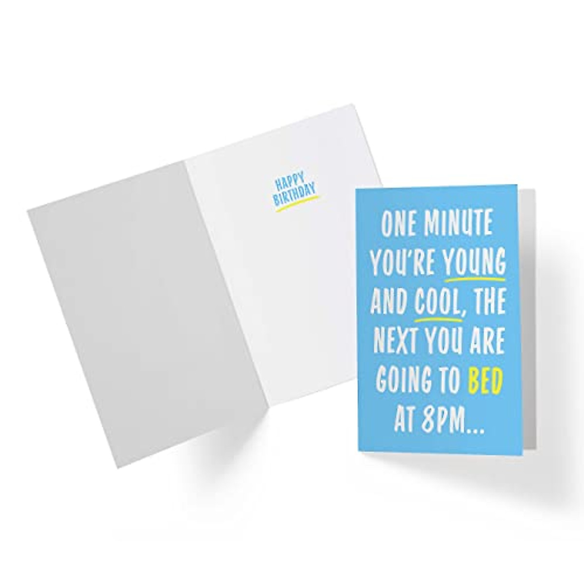 Funny Birthday Card for Men and Women, Large 5.5 x 8.5 Happy Birthday Card for Him Or Her, Birthday Card for Husband, Birthday Card for Brother, Sister - Karto - One Minute Bed Early