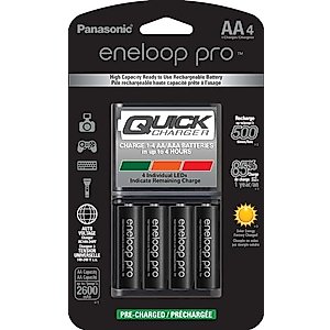 Panasonic K-KJ55KHC4BA Advanced 4 Hour Quick Battery Charger with 4AA eneloop pro High Capacity Rechargeable Batteries