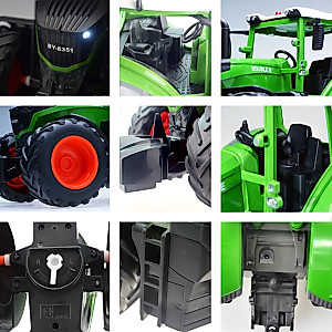 Fistone RC Truck Farm Tractor 2.4G 1:16 High Simulation Scale Construction Vehicle Remote Control Toy with Lights and Sounds Kids Toy Hobby Model